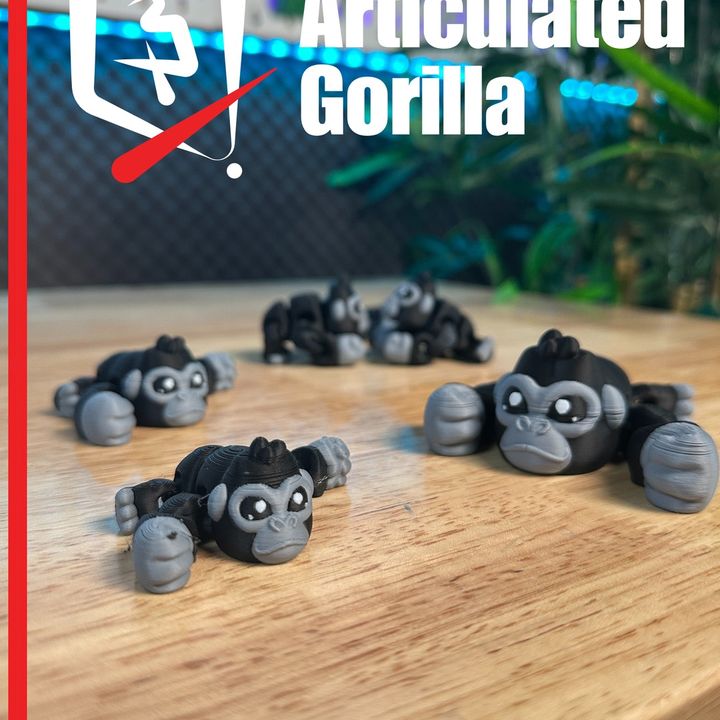 3D Printable Articulated Gorilla by Plastic 3d